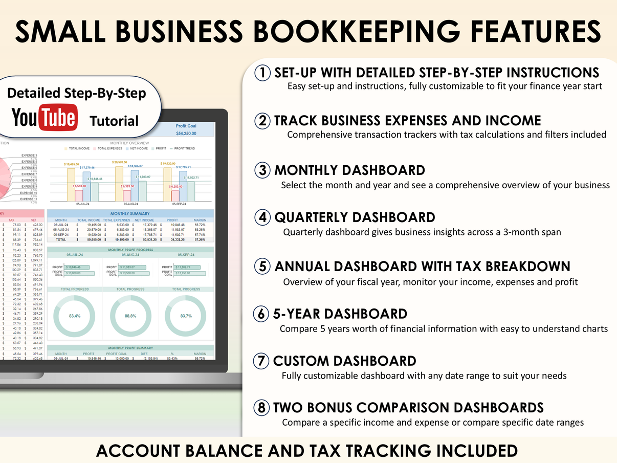 Small Business Starter Bundle - Small Business Bookkeeping Package + G ...